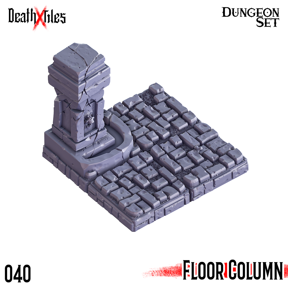 DeathXTiles - Dungeon Tile 040 Floor with Column – Ashdown Prints